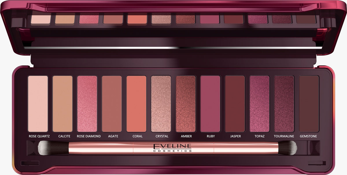 Ruby Glamour Eyeshadow Palette - 12 colors 12 g – Eveline Pakistan